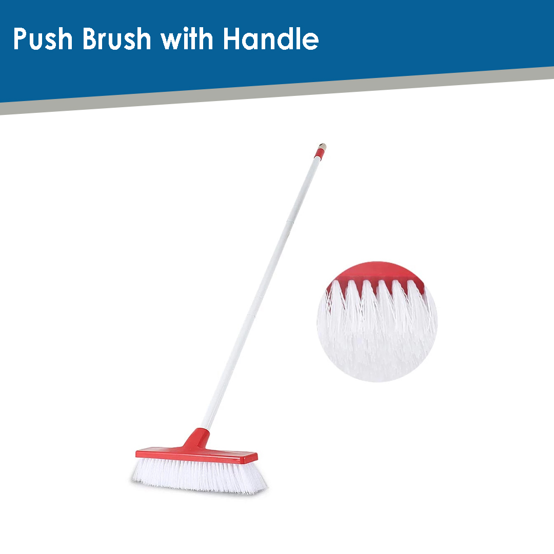 Push Brush Long Handle | Heavy Duty Floor Brush with Stiff Bristles ...