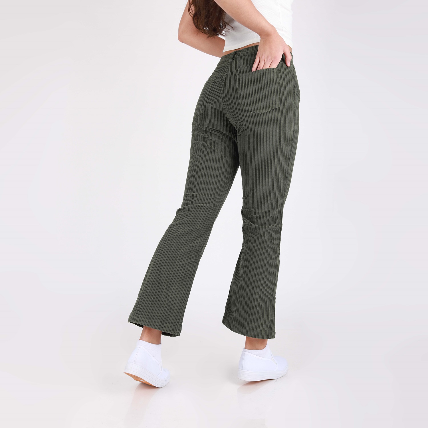 BNY LADIES' CORDUROY HIGH WAIST BOOTLEG PANTS (349) | Lazada PH