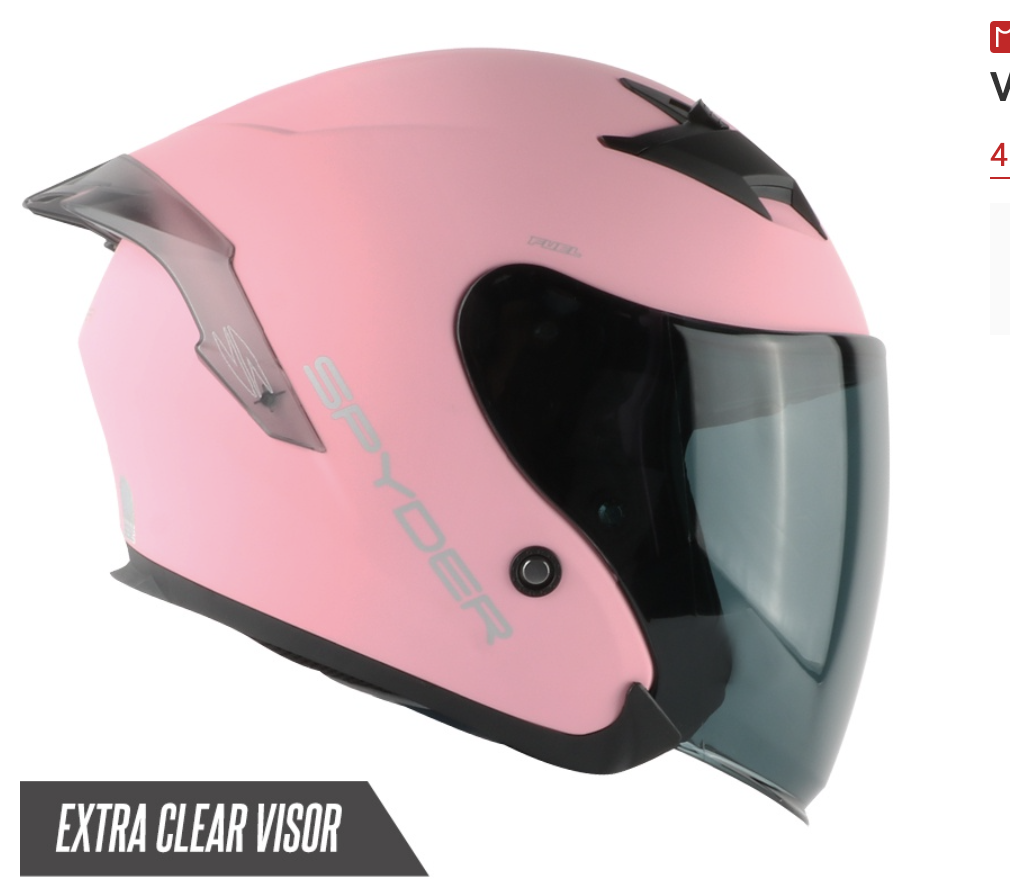 Spyder Fuel Model Half face Dual Visor Helmet with Free Extra Visor ...