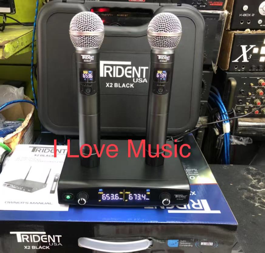 TRIDENT USA Digital wireless microphone X2 Black UHF Dual microphone ...