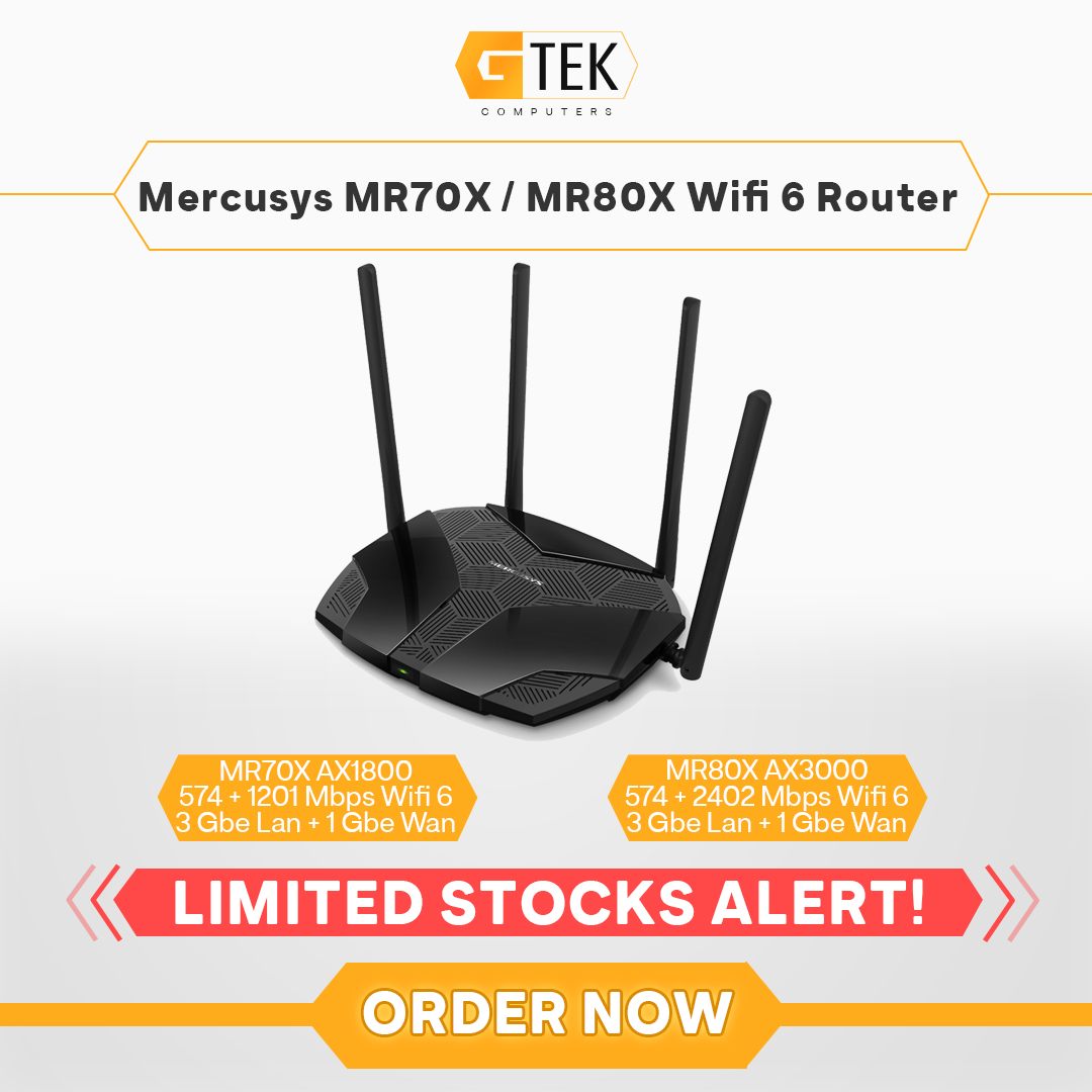 Mercusys MR70X AX1800 / MR80X AX3000 Wifi 6 Gigabit Router | Lazada PH