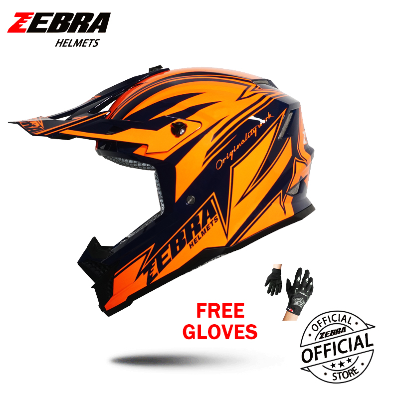 Zebra Off-Road Helmet MX-399 Zebra Motorcycle Full Face Helmet ...