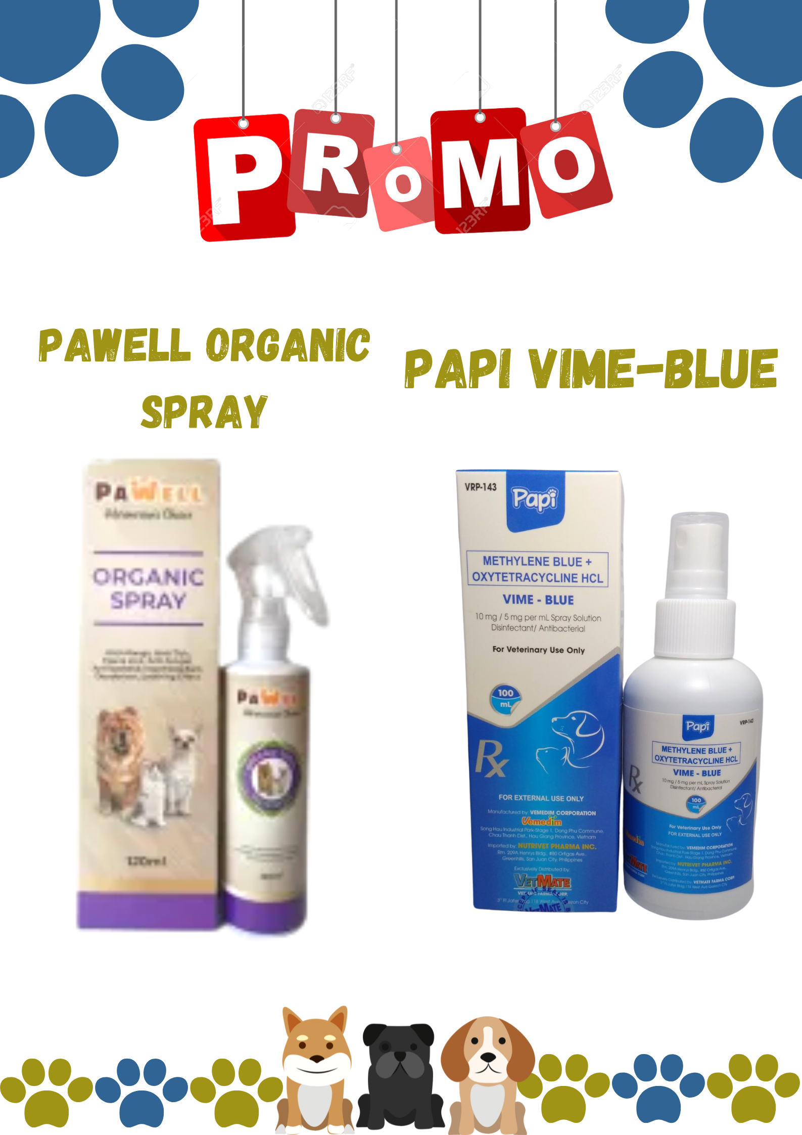 [CL REYES AGRIVET] PROMO! PAPI VIME-BLUE WITH PAWELL ORGANIC SPRAY ...