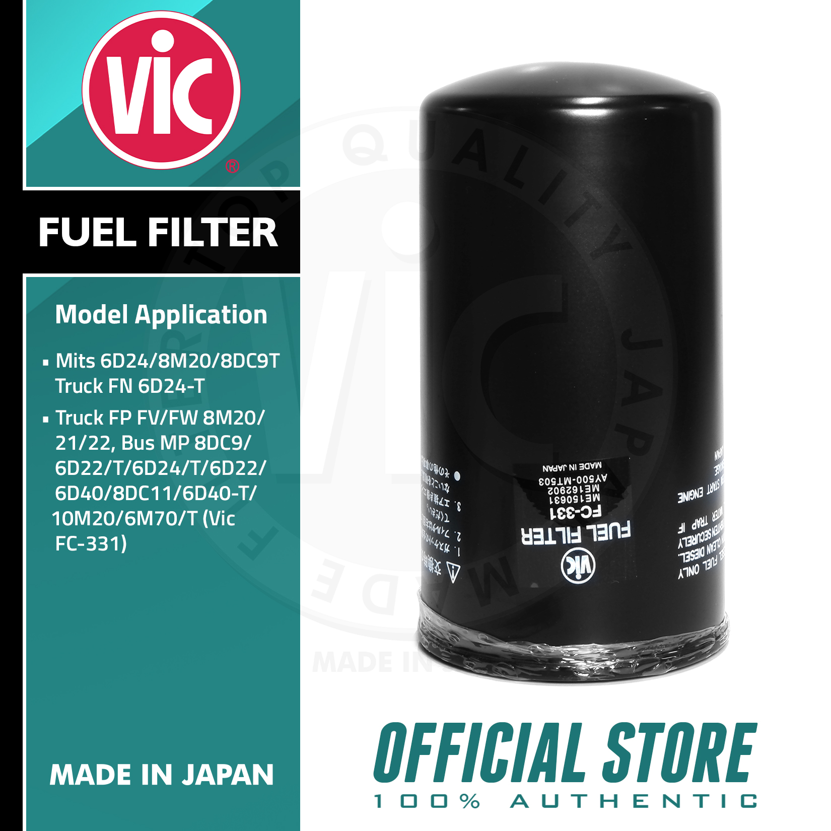 VIC Fuel Filter FC-331 For Mitsubishi 6D24/8M20/8DC9T Truck FN 6D24-T ...