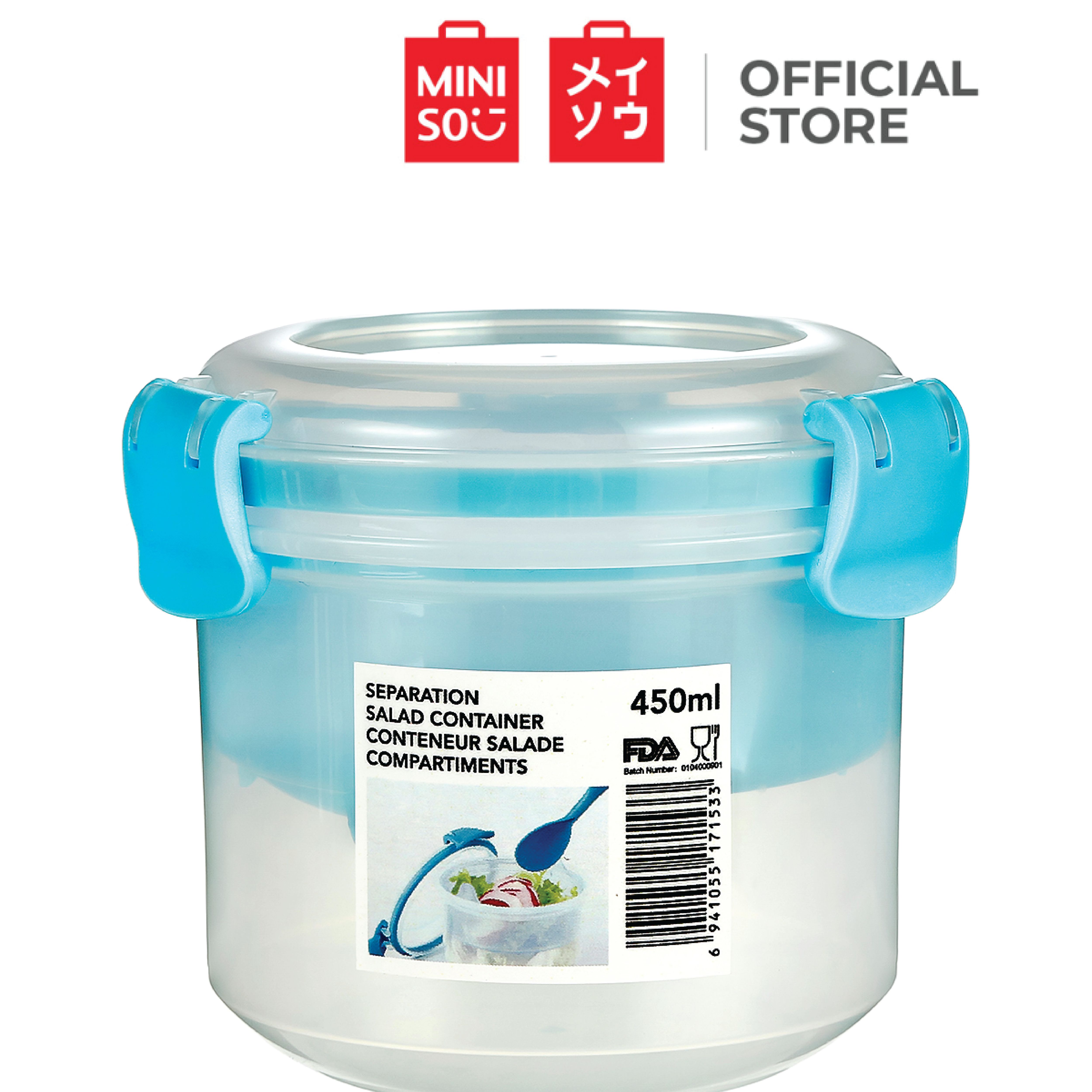 MINISO Separation Salad Container 450ml - Small Food Container Storage ...