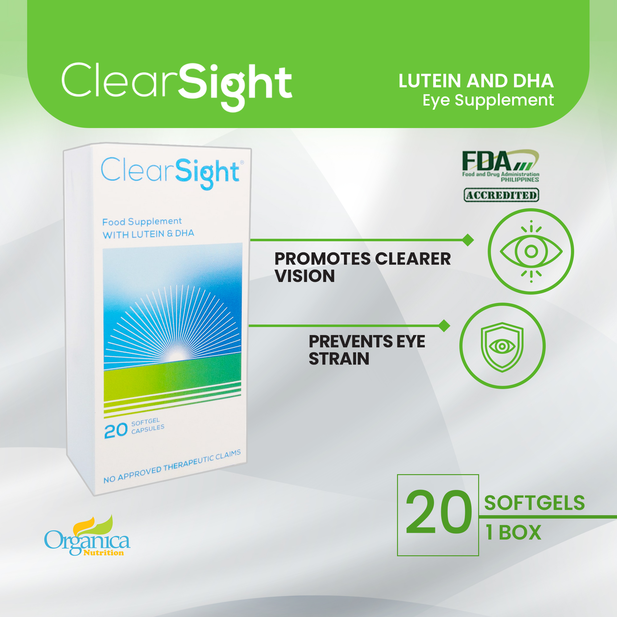 [Lutein for Clear Eyesight] ClearSight Eye Supplement For Clear Eyesight (1 Box) | Lazada PH