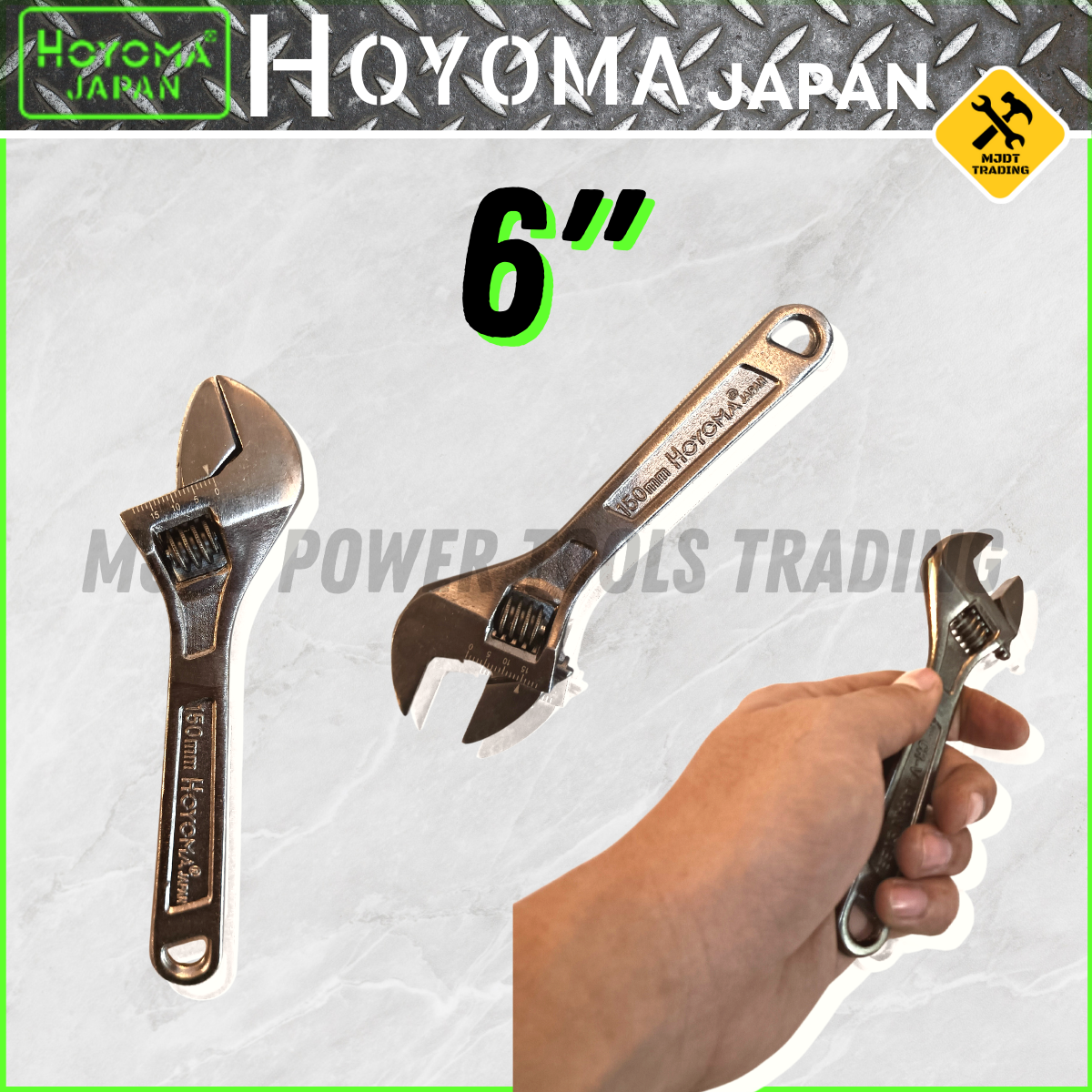 HOYOMA JAPAN HIGH-QUALITY ADJUSTABLE WRENCH (KATALA) SIZE: 6", 8", 10 ...