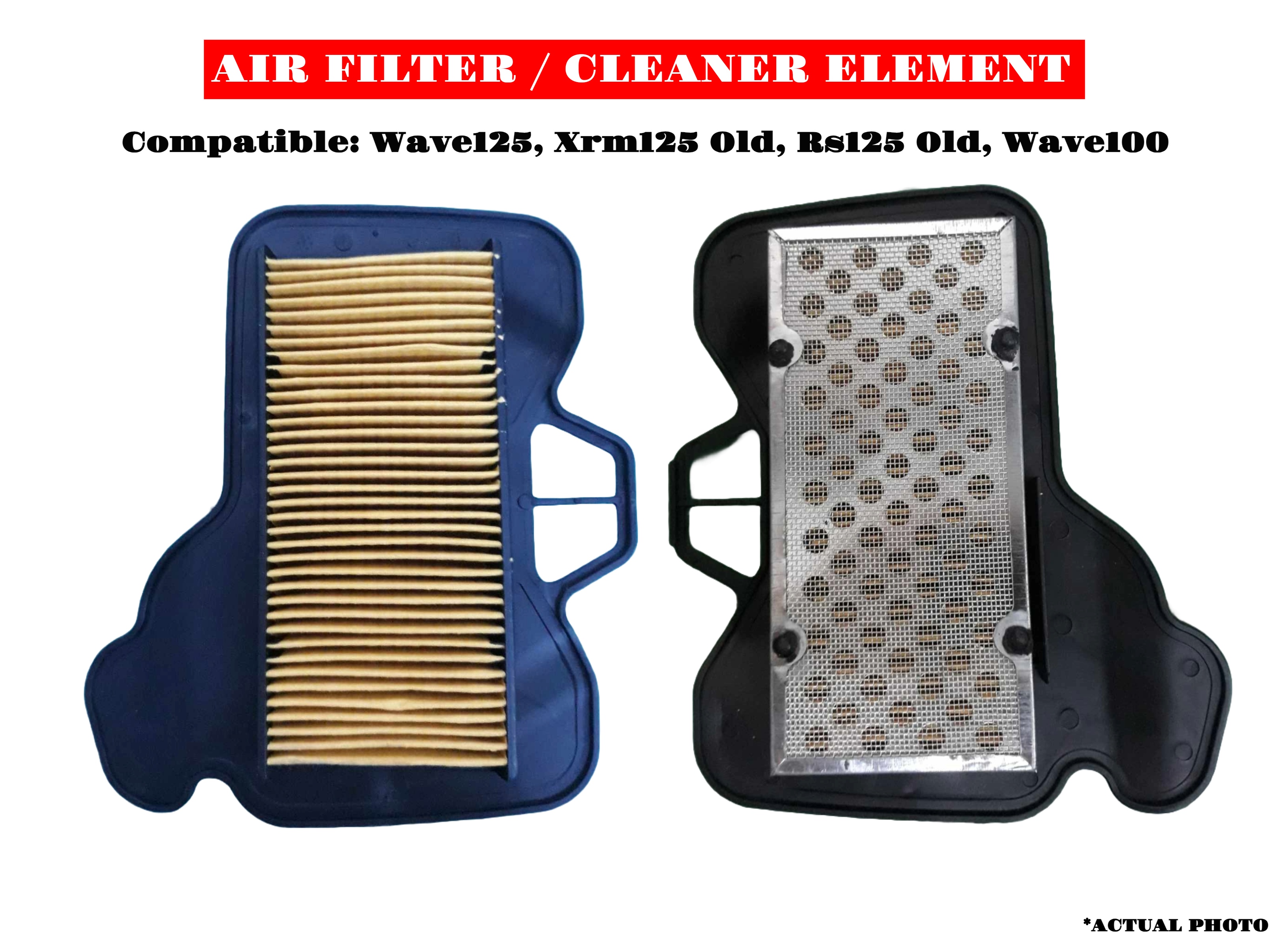 AIR FILTER ELEMENT DISPOSABLE REPLACEMENT ONLY COMPATIBLE: WAVE125 ...