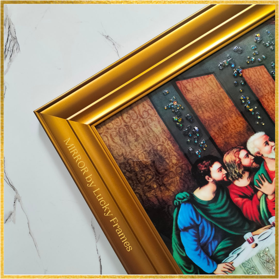 The Last Supper Wall Decor with Frame 44 inches x 20 inches Tempered ...