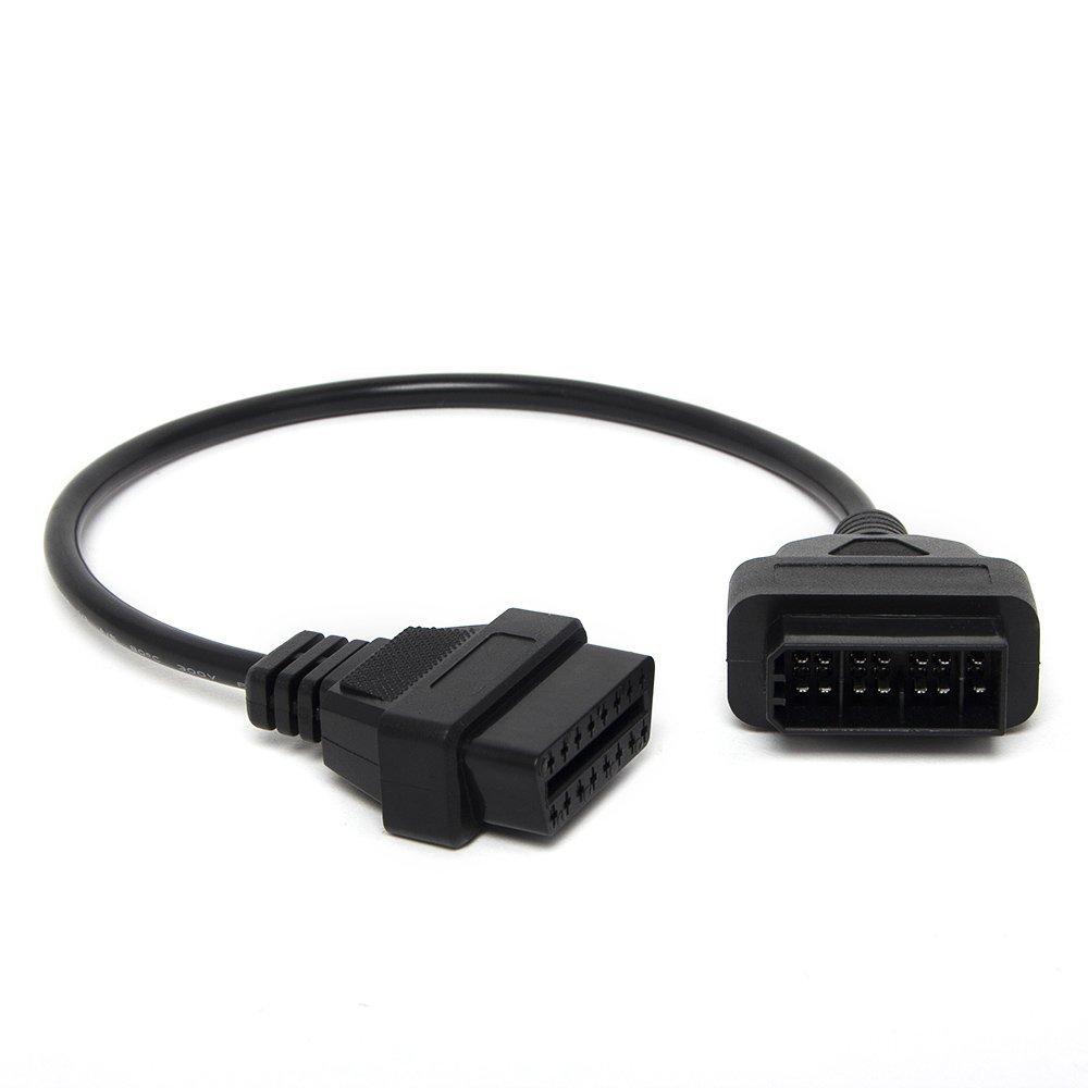 14 Pin Male to 16 Pin Female OBD OBDII Cable Scanner Extension Adapter ...