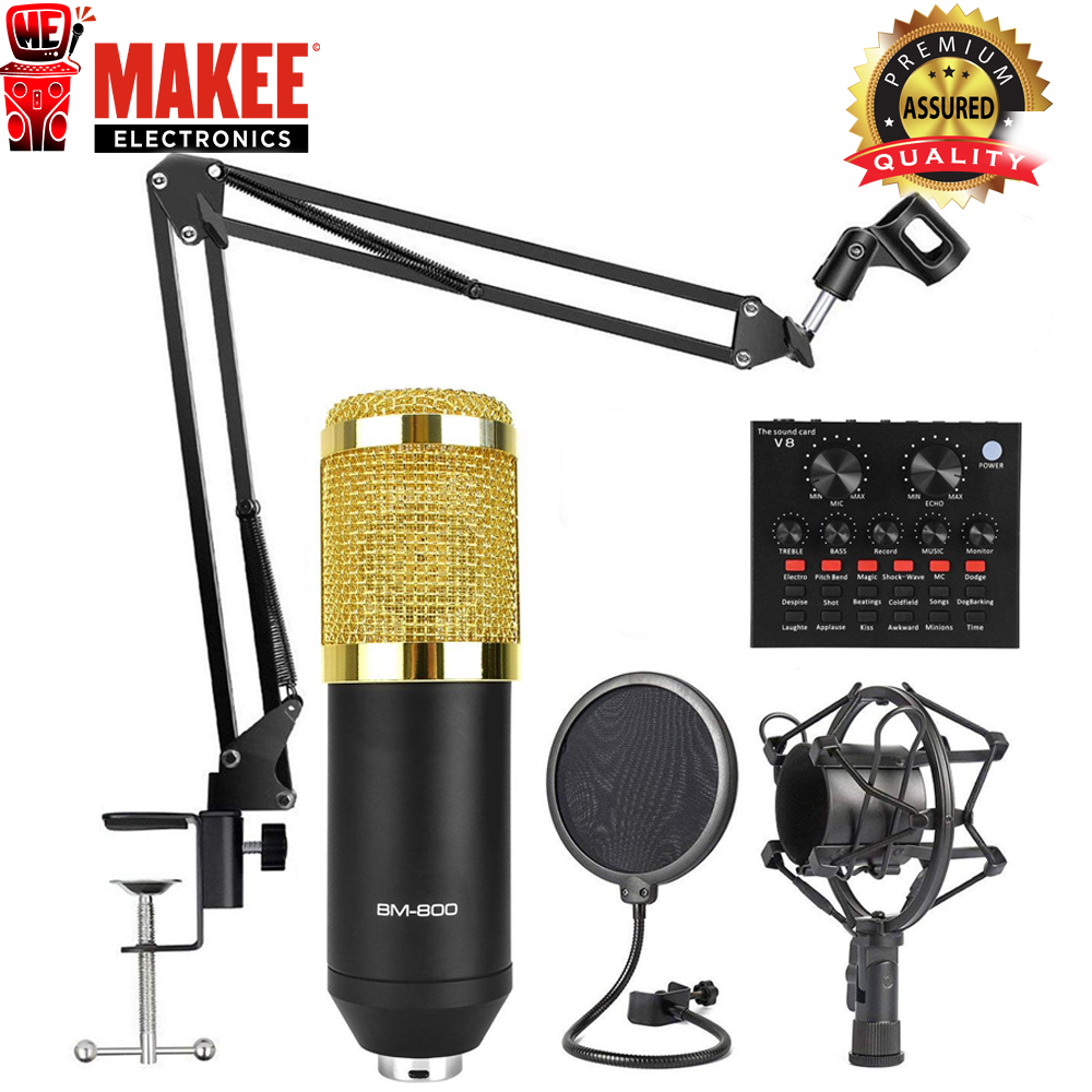 Bm-800 Microphone Complete Set (V8 Soundcard, BM800 Microphone ...