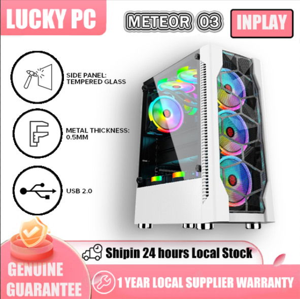[INPLAY]Pc Case with Fan Desktop Computer Set Gaming Tempered Glass CPU ...
