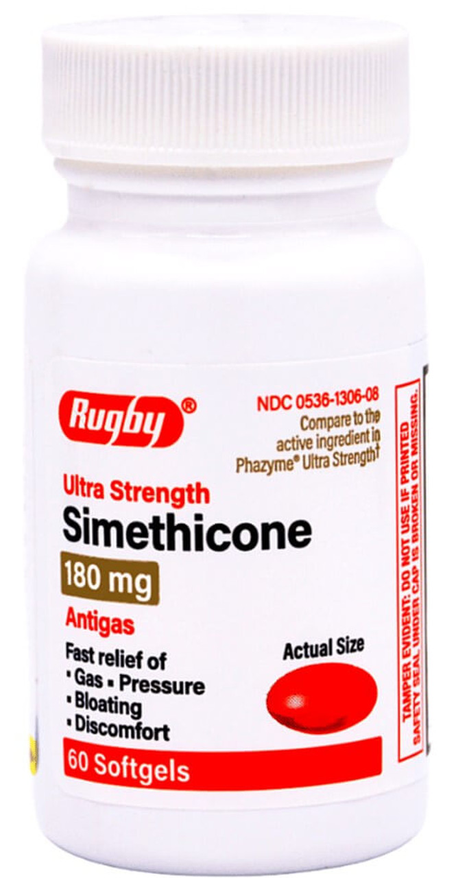 Rugby Ultra Strength Simethicone 180 mg Antigas 60 Softgels | Lazada PH