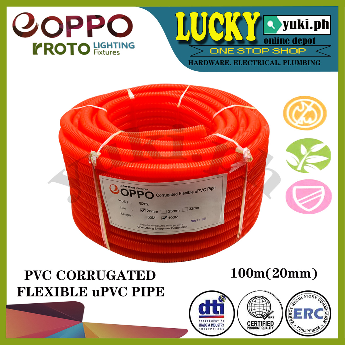 EOPPO/ROTO PVC ORANGE CORRUGATED FLEXIBLE uPVC HOSE PIPE | Lazada PH