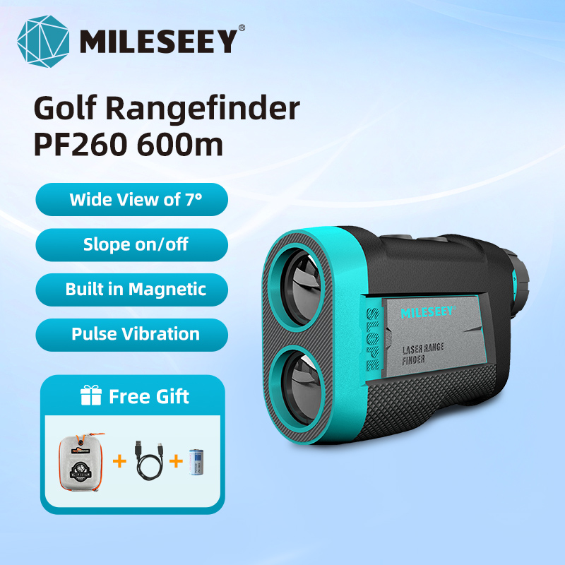 Mileseey Golf Rangefinder PF260 with Slope Pinseeker Flag-Lock with vibration Type-C charging ...
