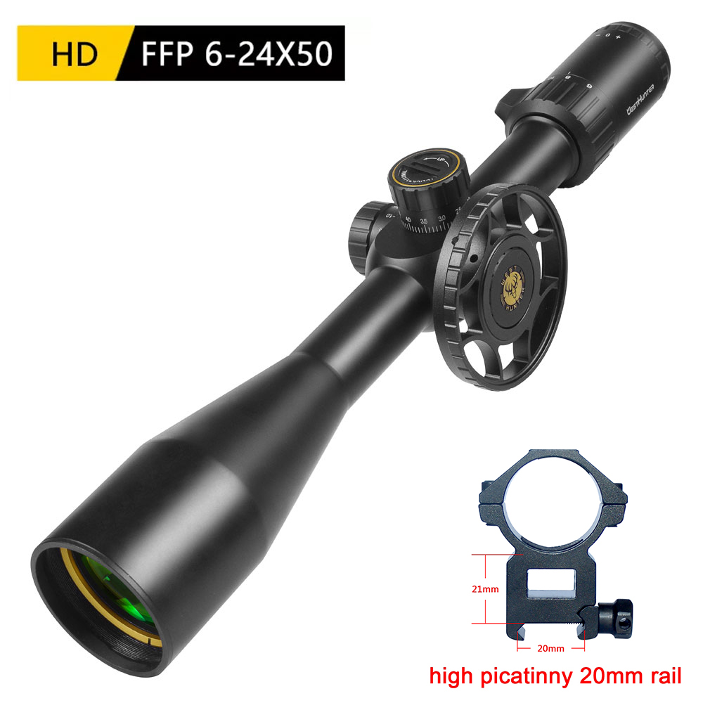 WESTHUNTER HD 6-24X50 FFP Scope Long Range First Focal Plane scope Side ...