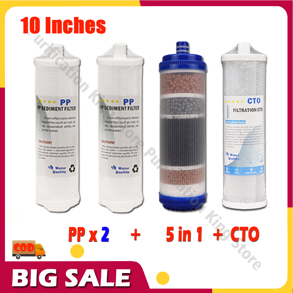 10 Inchs 4 PCS Set Water Filters Replacement Water Filter Element-PP ...