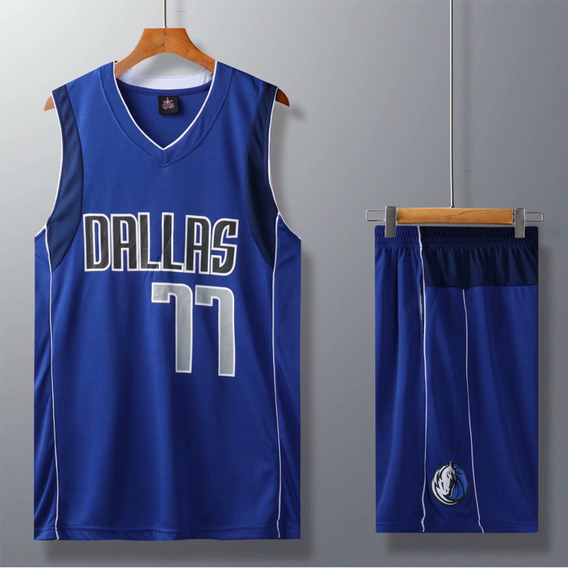 NBA DALLAS #77 Luka Doncic Swingman Basketball Jersey Set Kids Uniform ...