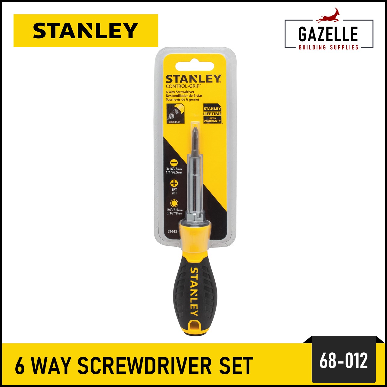Stanley Cushion Grip 9 Way Screwdriver Set / 6 Way Screwdriver Set - 62 ...