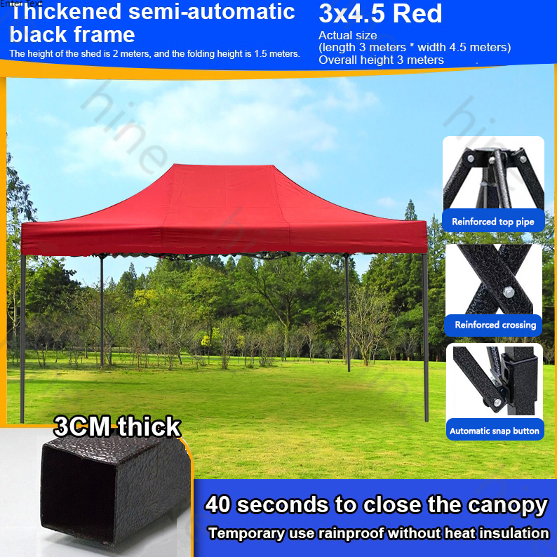 Folding Retractable Tent 3×4.5/3×6M Khaki Adjustable Height Outdoor ...