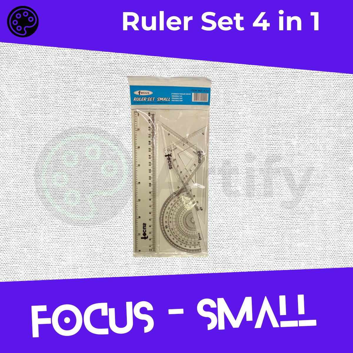 Ruler Set Joy or Focus Plastic Ruler Combo Set W/ Triangle Ruler ...