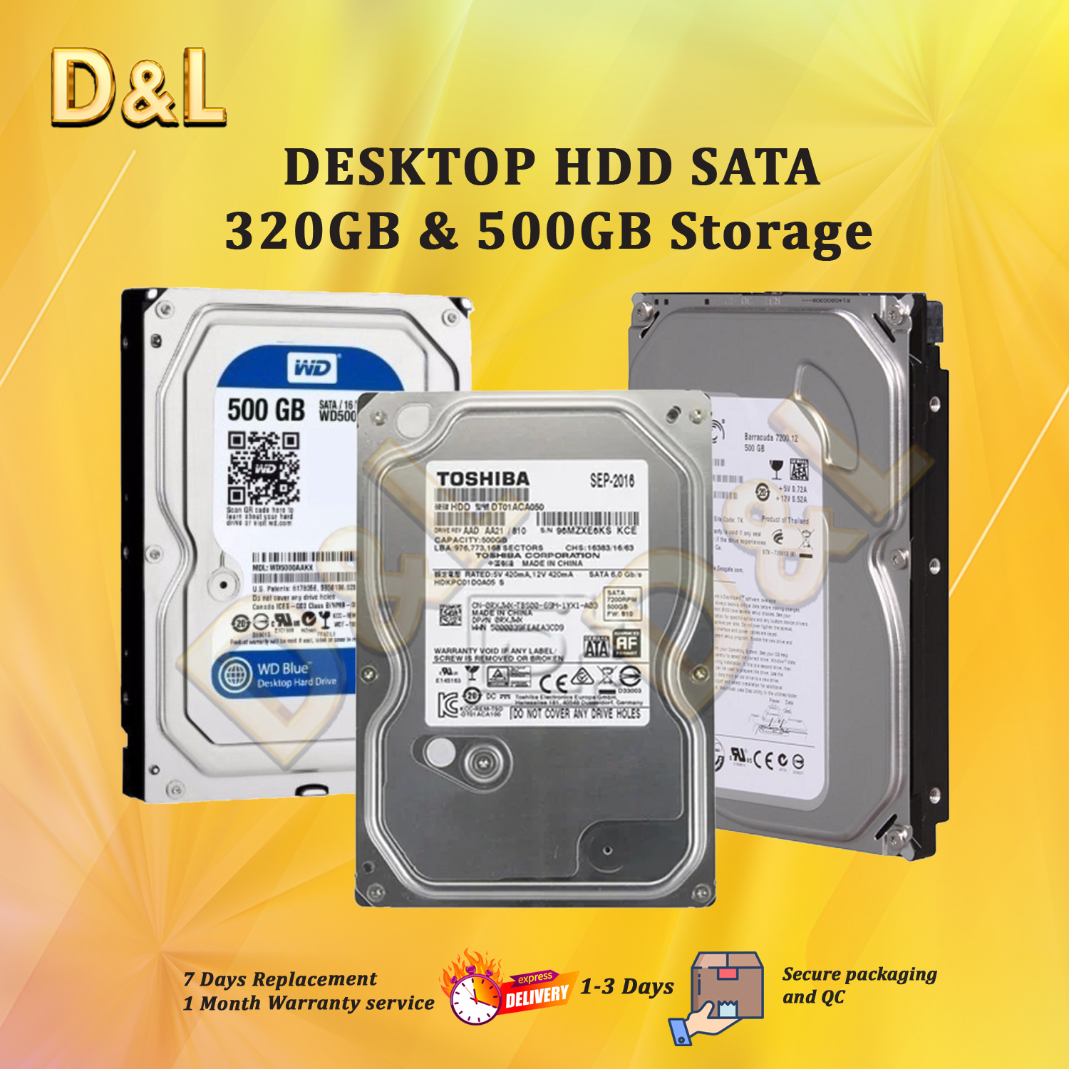 PC HDD 500GB-320GB 3.5‘’ Internal Hard Drive Disk 3.5 inch 7200RPM 64M ...