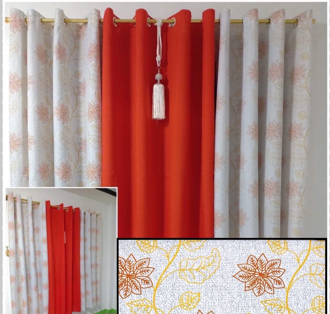 DE Elegant Ring Curtains for Windows Living Room 3in1 Set Draperies 5ft ...