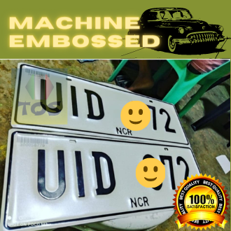 1 SET TEMPORARY LICENSE PLATE MADE OF GALVANIZED METAL / MACHINE ...