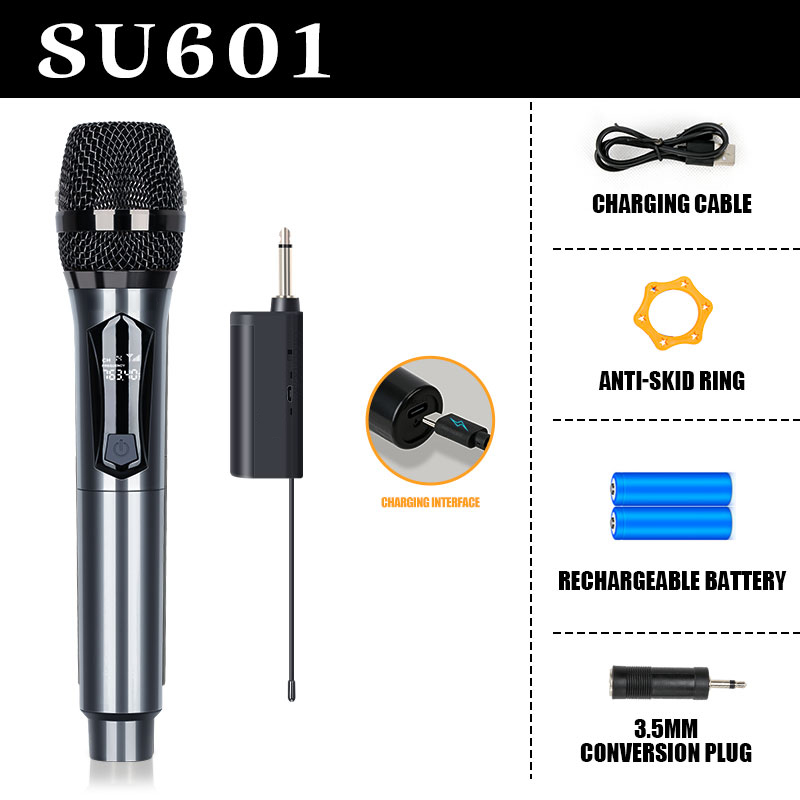 [Na-upgrade na bersyon ng pagsingil]SU601/SU602 UHF wireless na microphones 5V charging, libreng ...