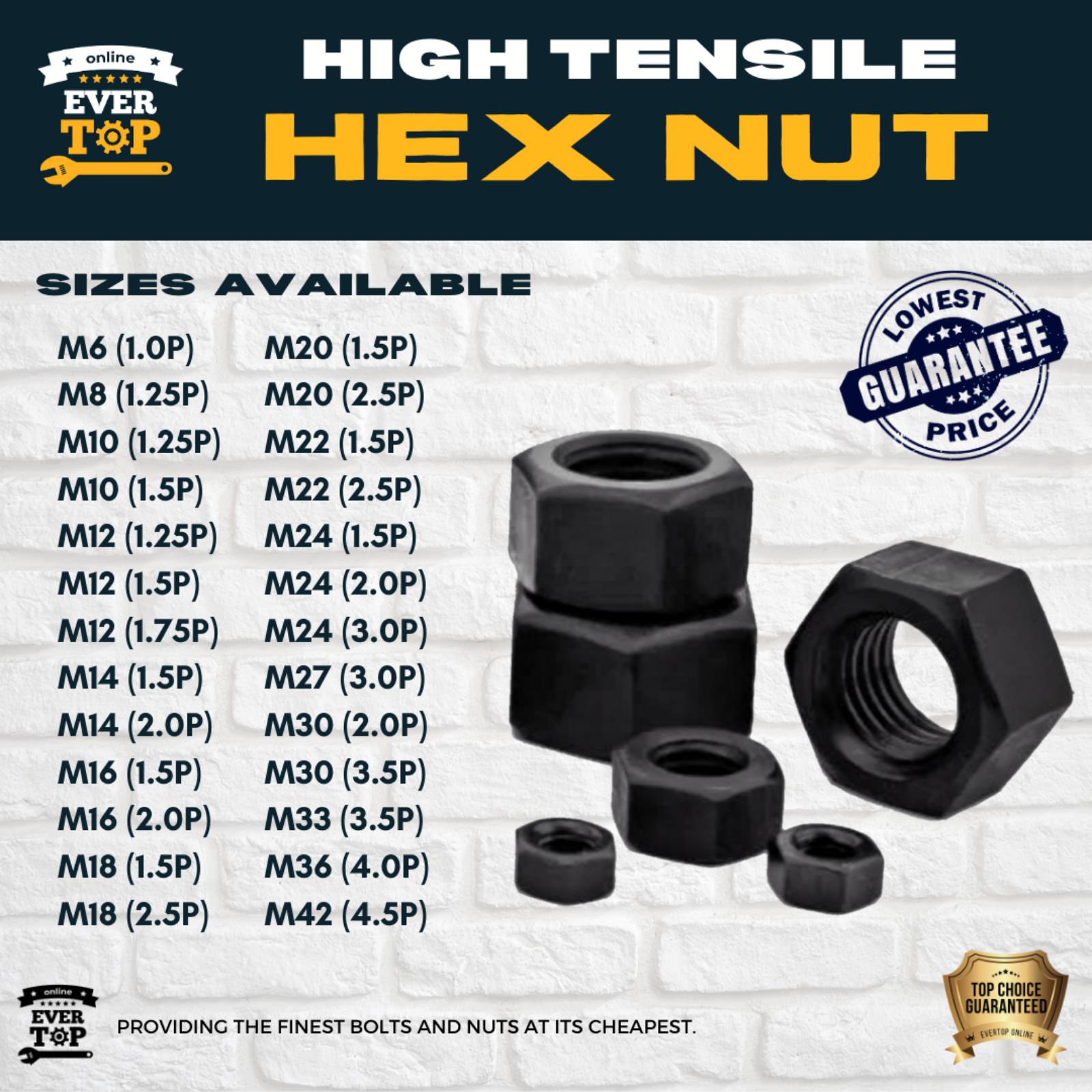 HIGH TENSILE HEX NUT | BLACK OXIDE FINISH HI-TENSILE | HEXAGONAL NUT ...