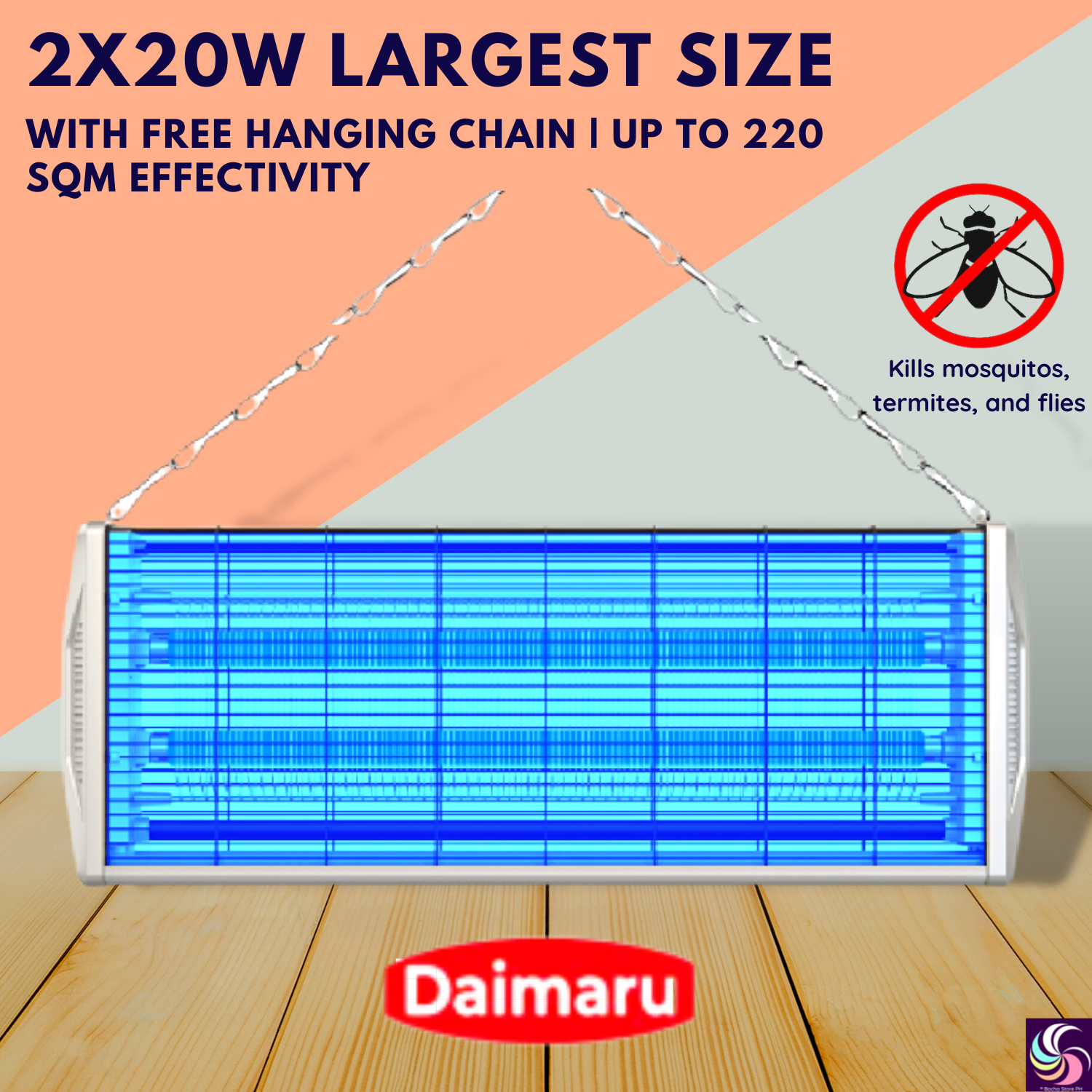 Daimaru 2x20W Insect Killer Pest Control w/ Free Hanging Chain ...