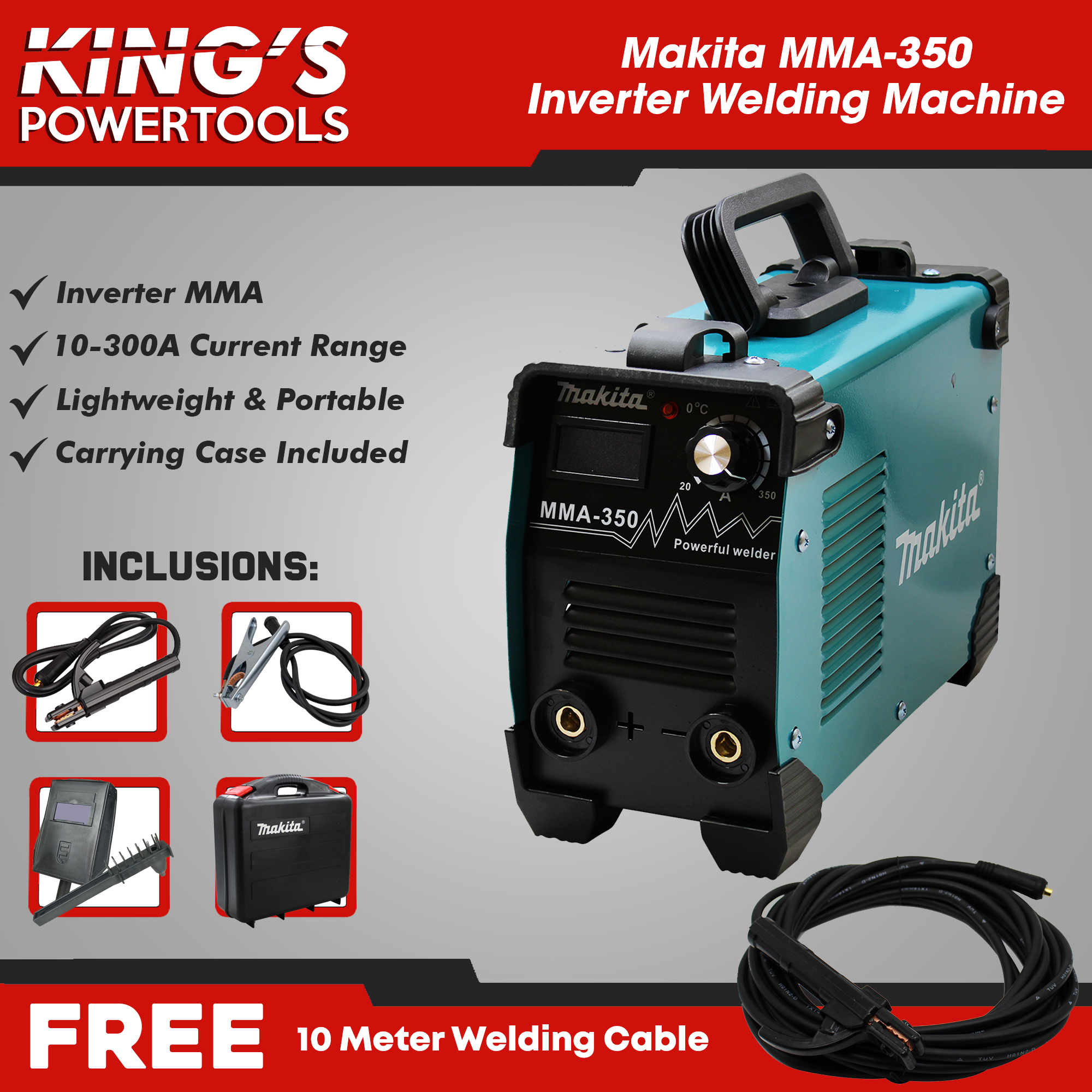 MK MMA-350 Inverter Welding Machine (with Case) FREE 10meter CABLE ...