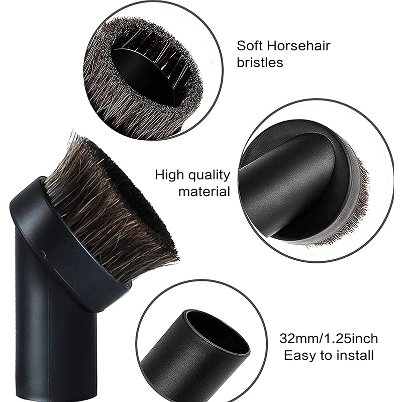 Vacuum Attachment Round Dust Brush Horse Hair 1.25Inch 32MM Replacement ...