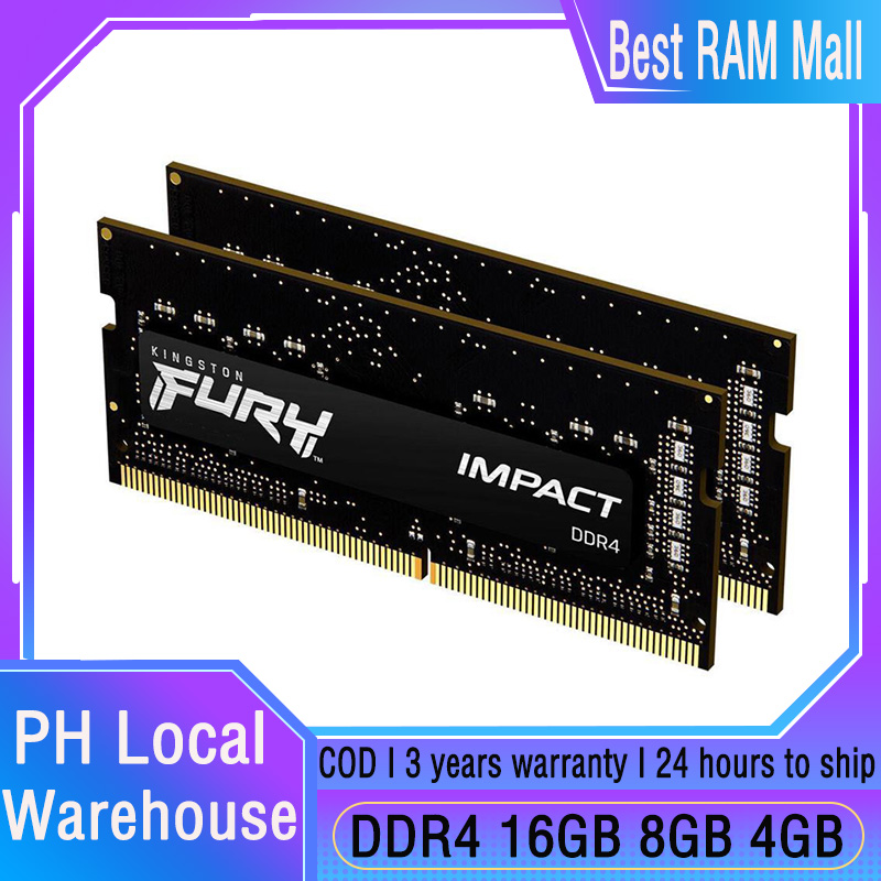 Kingston Fury Impact DDR4 RAM Notebook Ram 16GB 8GB 4GB 2400/2666/3200MHz CL16 1.2v 260PIN ...
