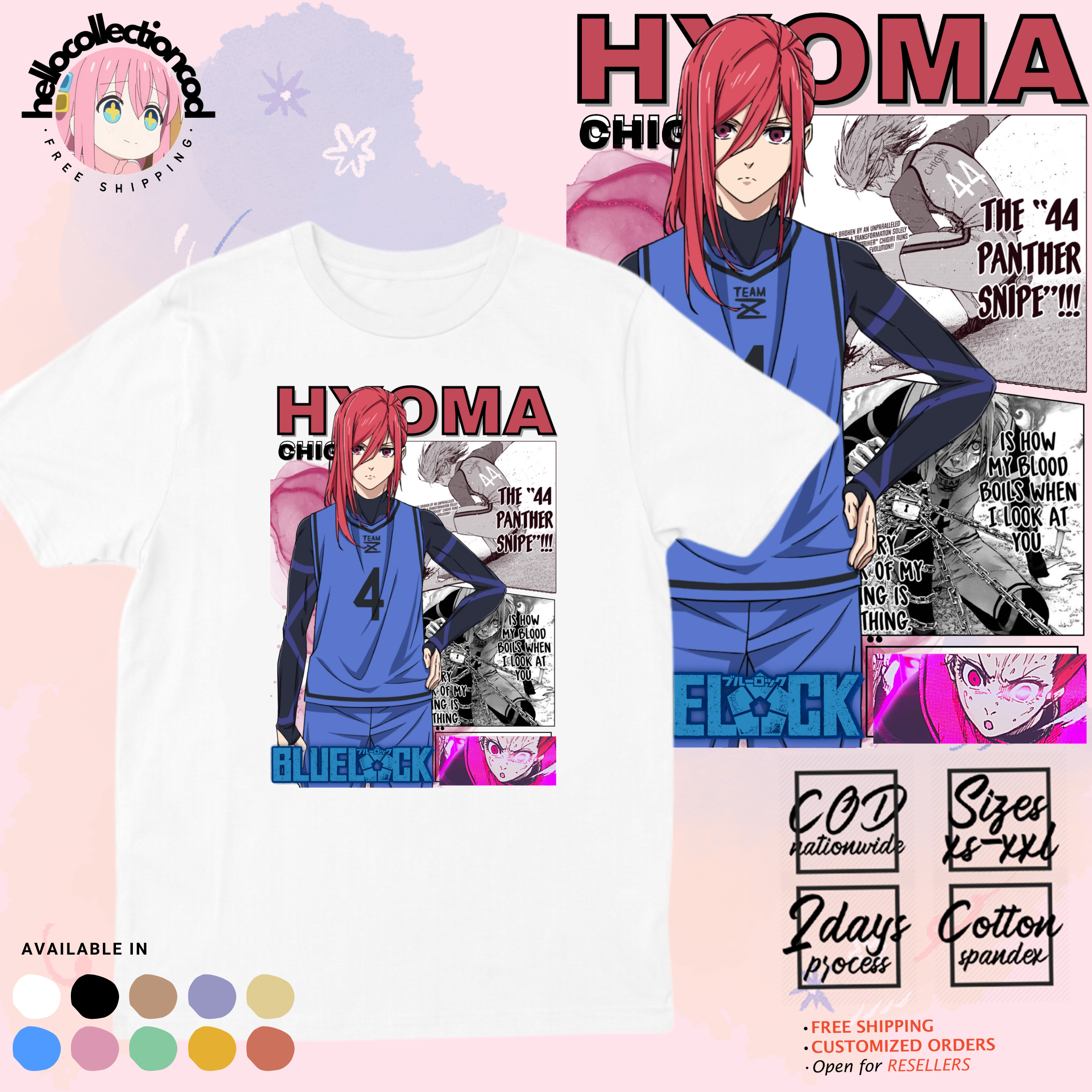 Blue Lock - Hyoma Chigiri Anime Shirt | Unisex | 『Cotton Spandex ...