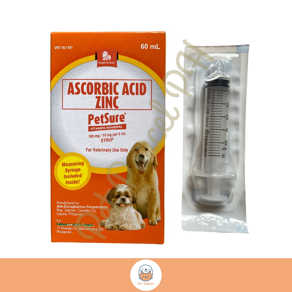 PetSure Syrup Vitamin C + Zinc for Dogs 60 ml & 120ml | Lazada PH