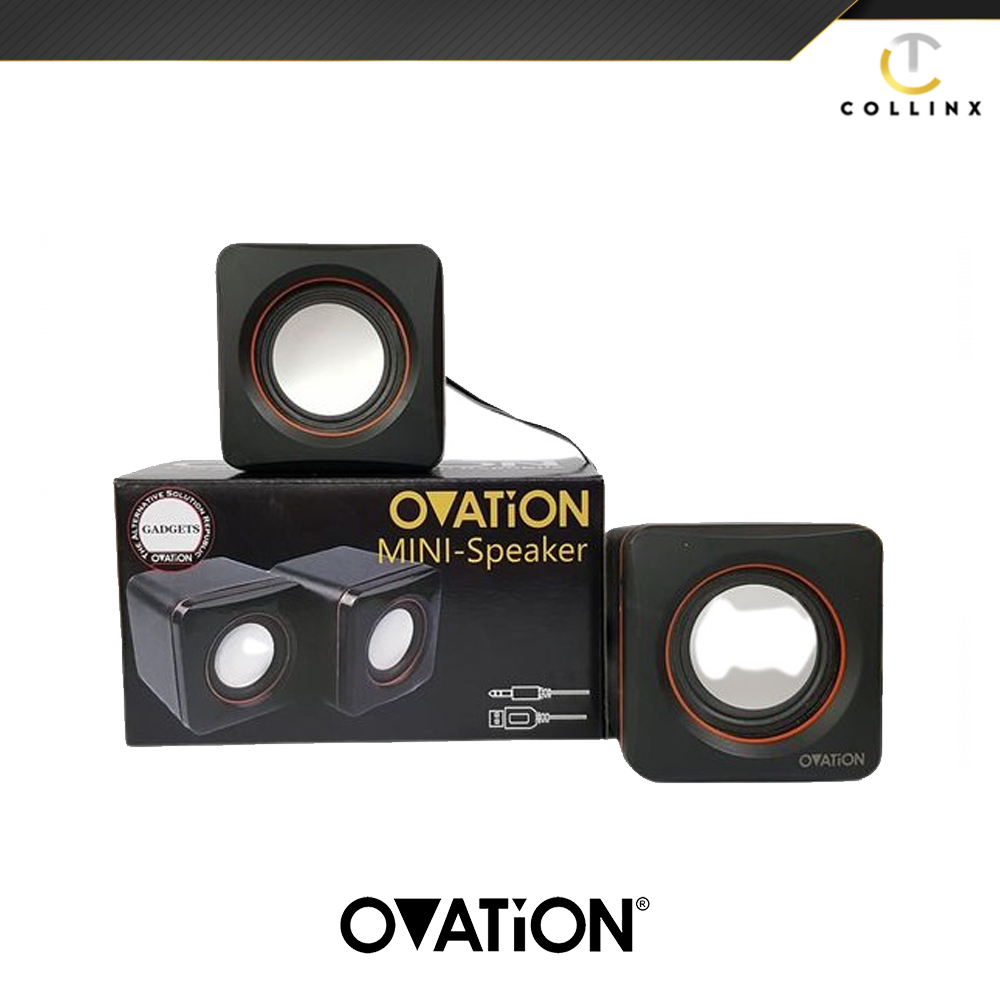 Ovation Black Speakers | High Quality Audio | Portable | For PC Desktop ...