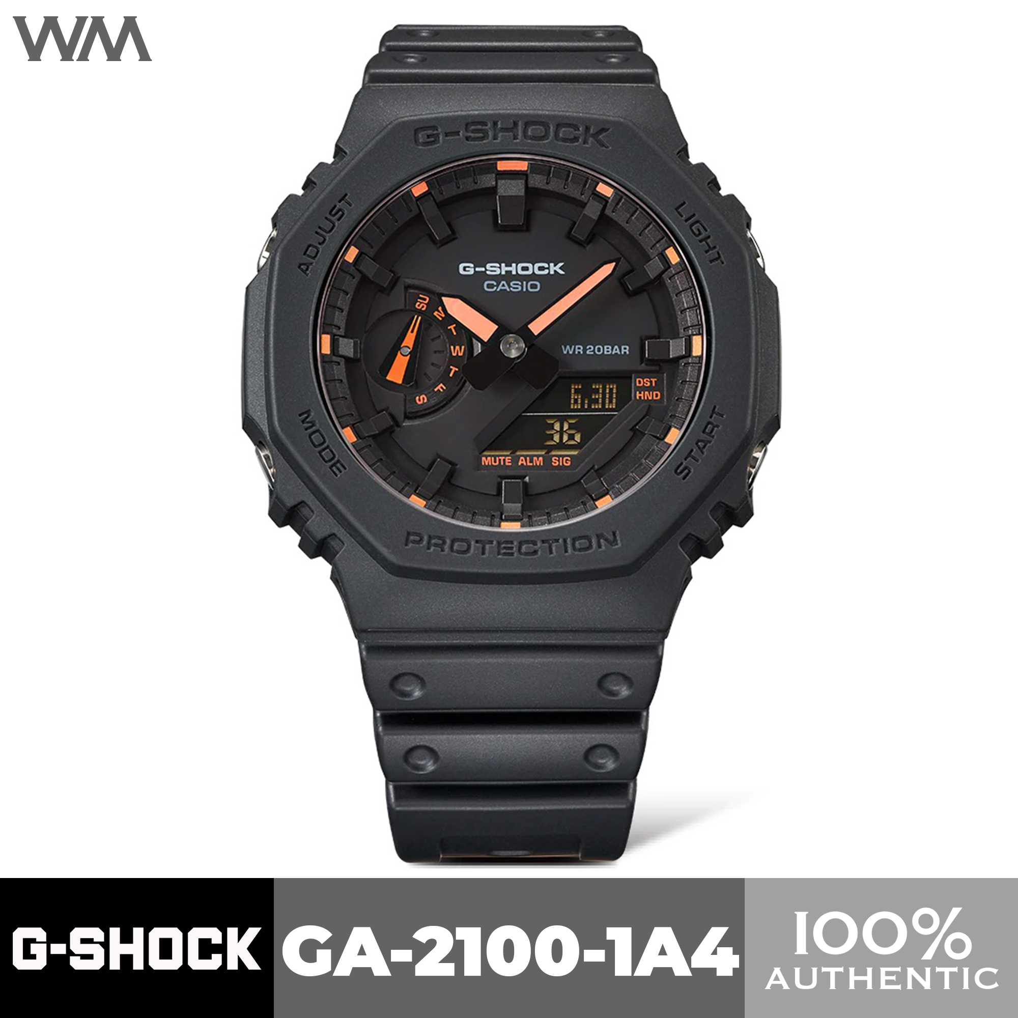 Casio G-SHOCK 2100 Neon Accent Series Orange Analog Digital Watch GA ...
