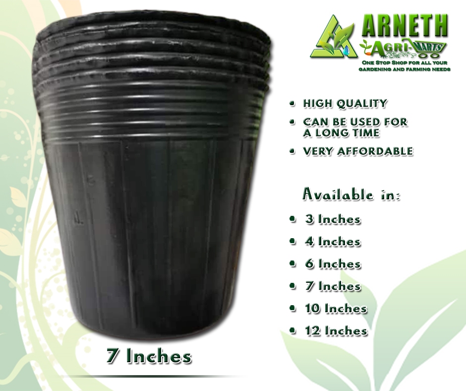 BLACK PLASTIC ROUND SOFT POTS / PLANT POT / POTS FOR PLANTS | Lazada PH
