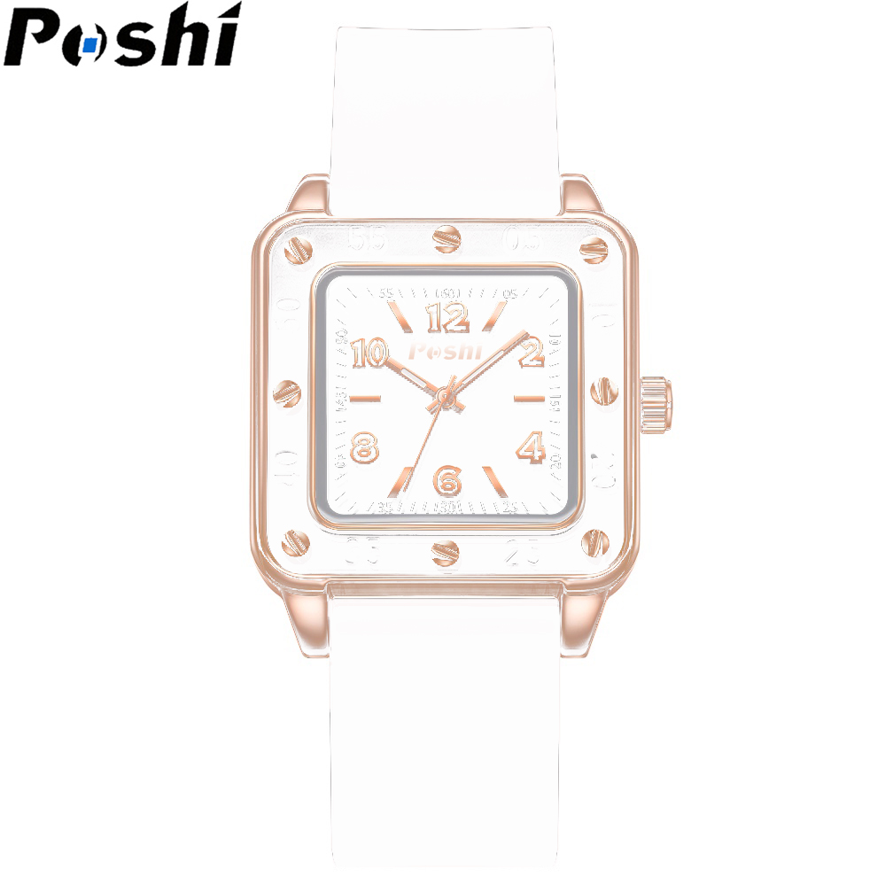 POSHI Vintage Women's Wristwatch Korean Style Fashion Black Rubber ...