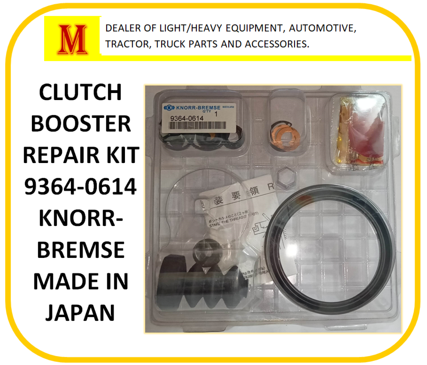 CLUTCH BOOSTER REPAIR KIT 9364-0614 KNORR-BREMSE JAPAN MADE | Lazada PH