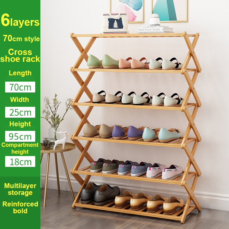 【Cod&In stock】6 layer shoe rack layer Multilayer bamboo shoe rack ...