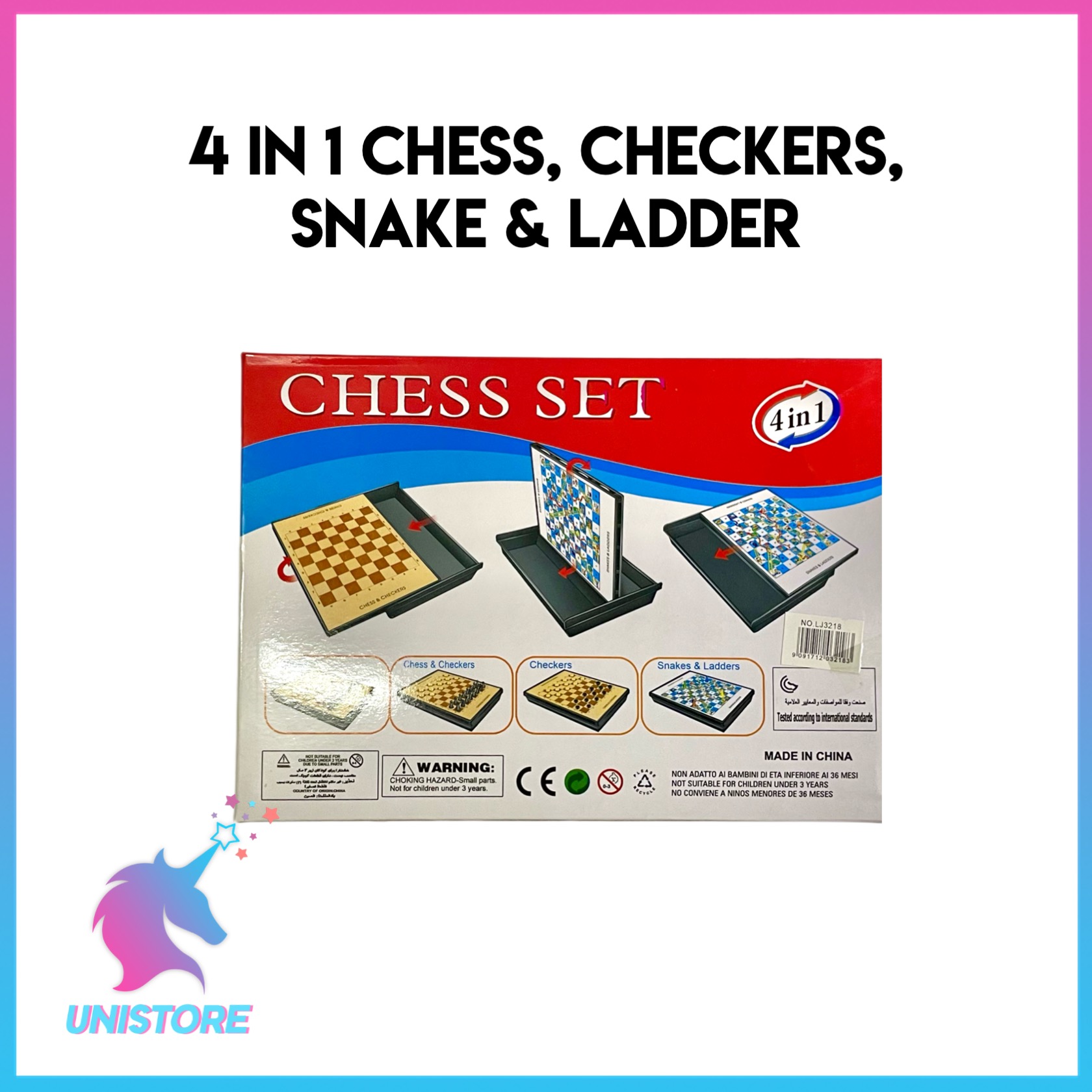 Chess, Snake & Ladder, Checkers 4 in 1 Games | Lazada PH
