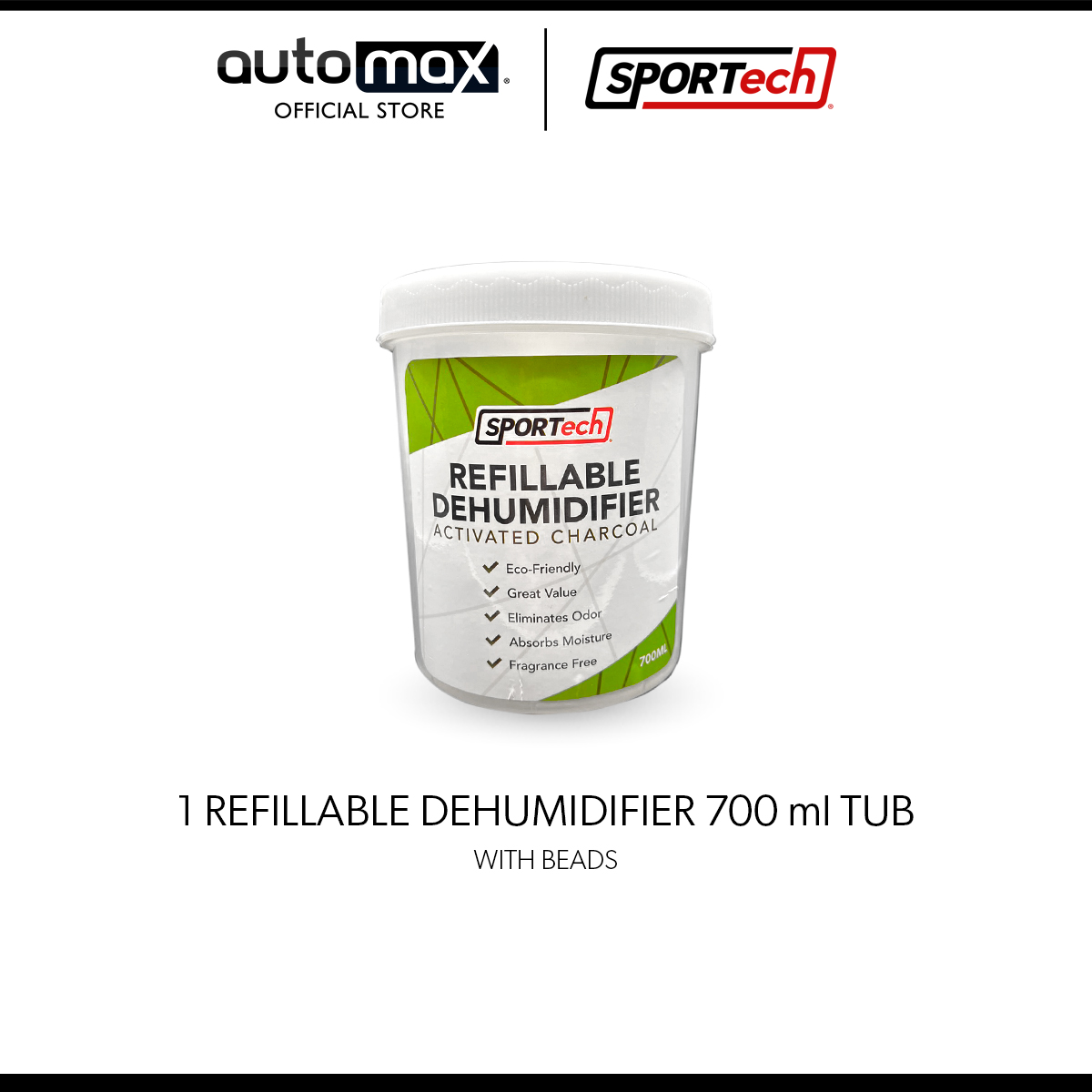 SPORTech Refillable Dehumidifier with Activated Charcoal for Odor ...