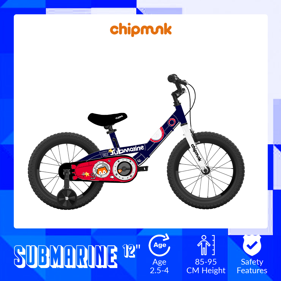 RoyalBaby Chipmunk Kids Bike Submarine 12"(CM12-4)-Navy Blue | Lazada PH