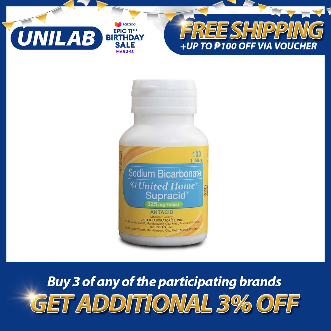 United Home Supracid (Sodium Bicarbonate 325Mg In Bottle Of 100 Tablets ...