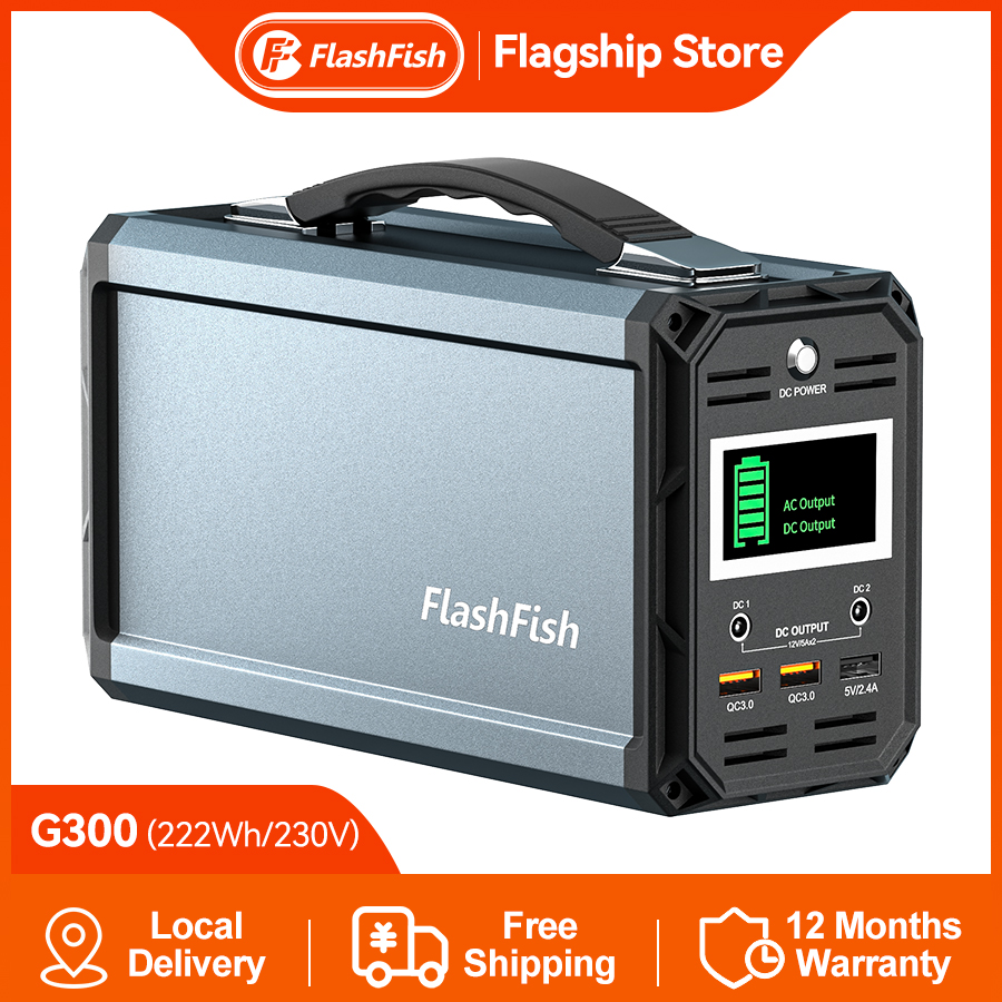 【COD】Flashfish G300 60000mAh solar generator 220V/300W Power Station ...