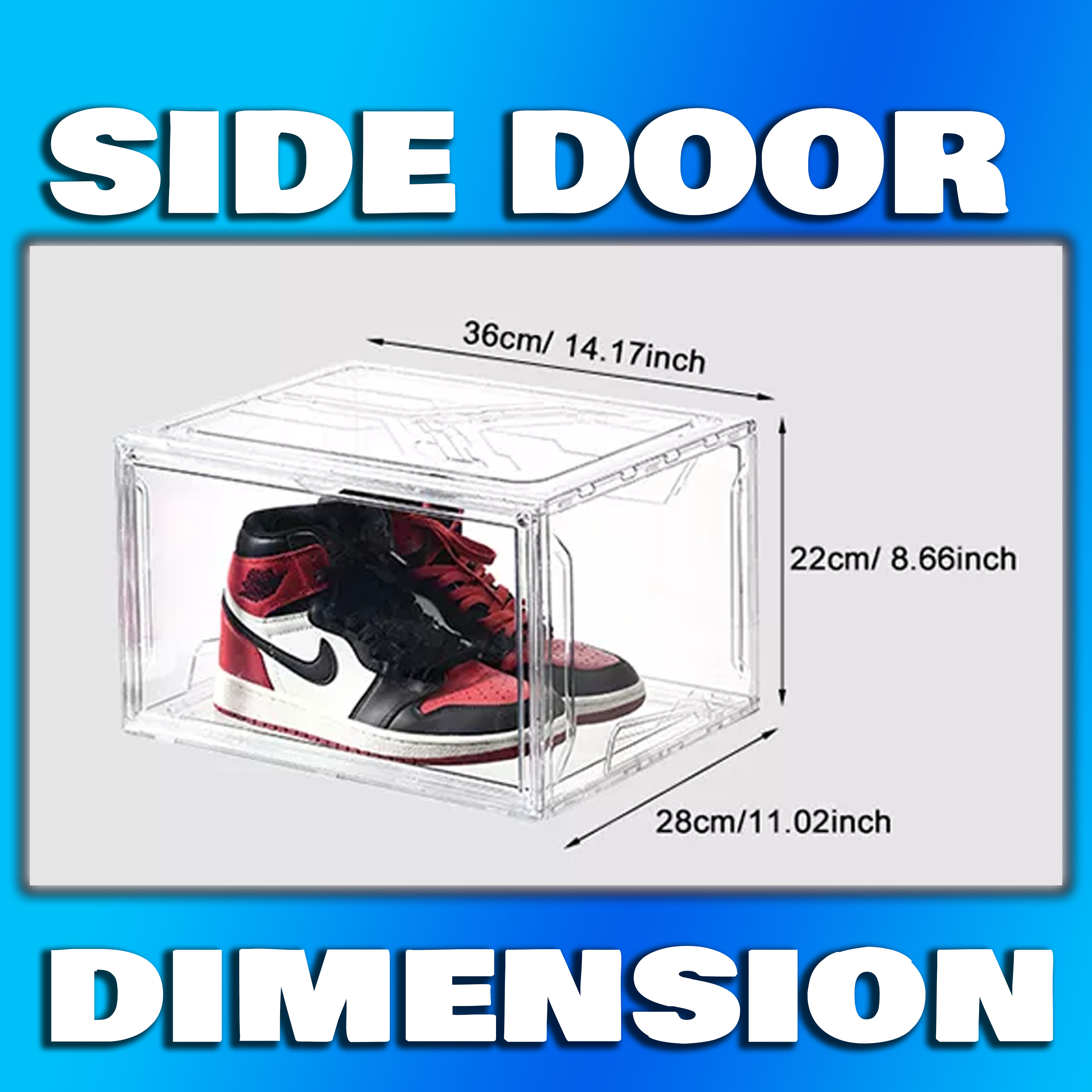 5 PC ACRYLIC QUALITY STACKABLE SHOEBOX WITH MAGNETIC FRONT / SIDE DOOR ...