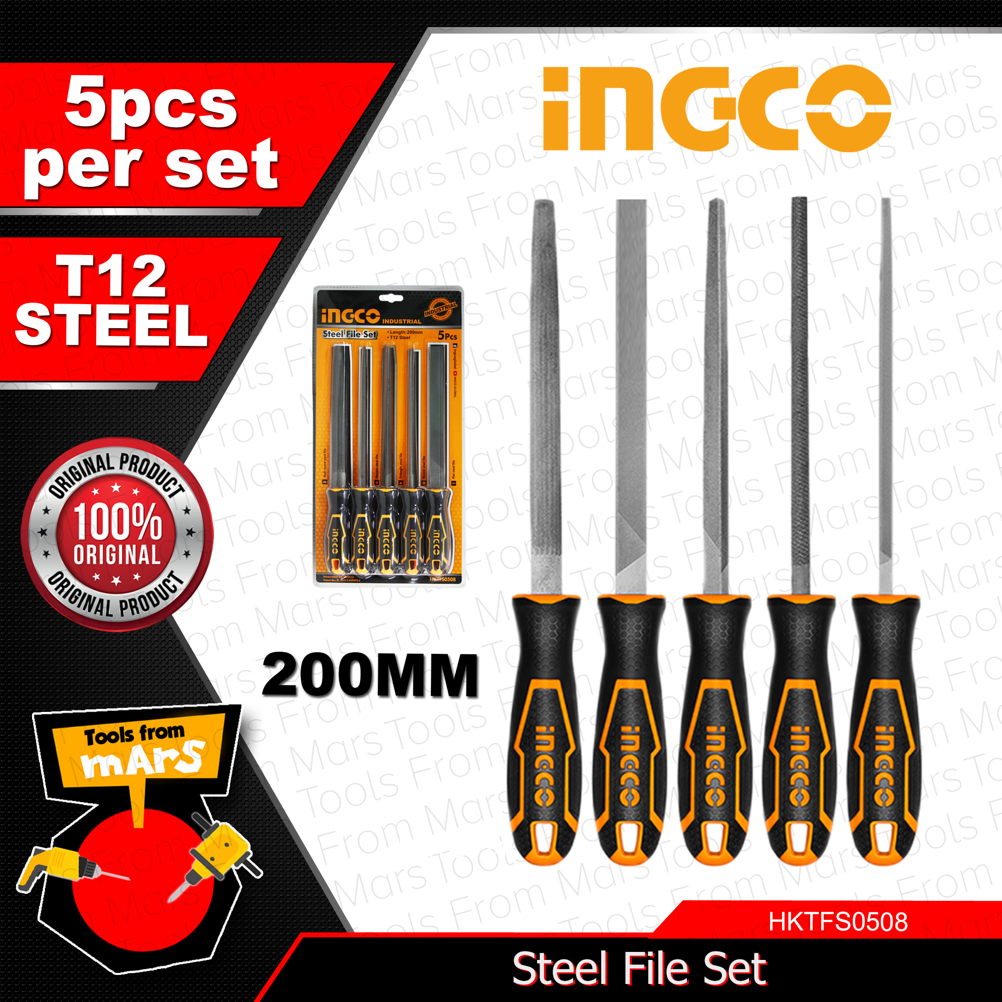 INGCO Steel File Set 5 PCS HKTFS0508 TFM IHT | Lazada PH