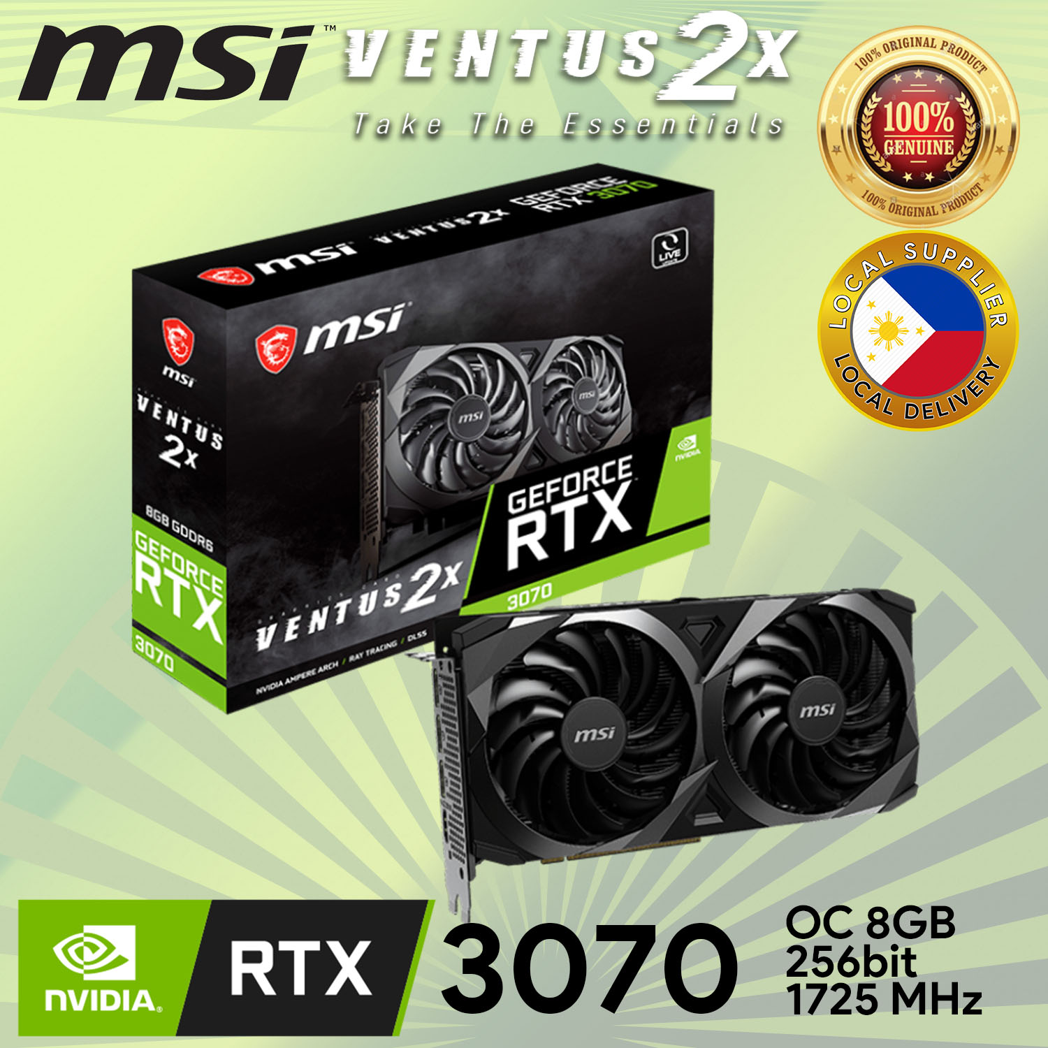 MSI GeForce RTX 3070 VENTUS 2X OC edition 8GB GDDR6 256bit 1725 MHz ...